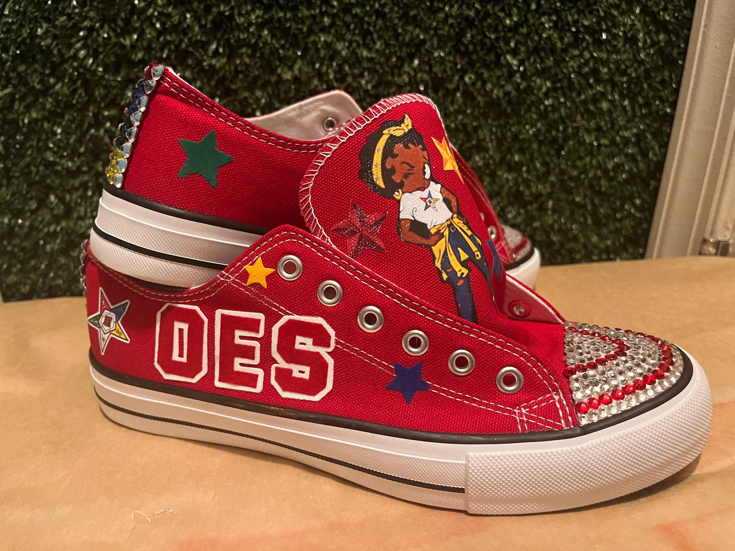Custom Converse Style Bling Varsity OES Sneakers - Etsy