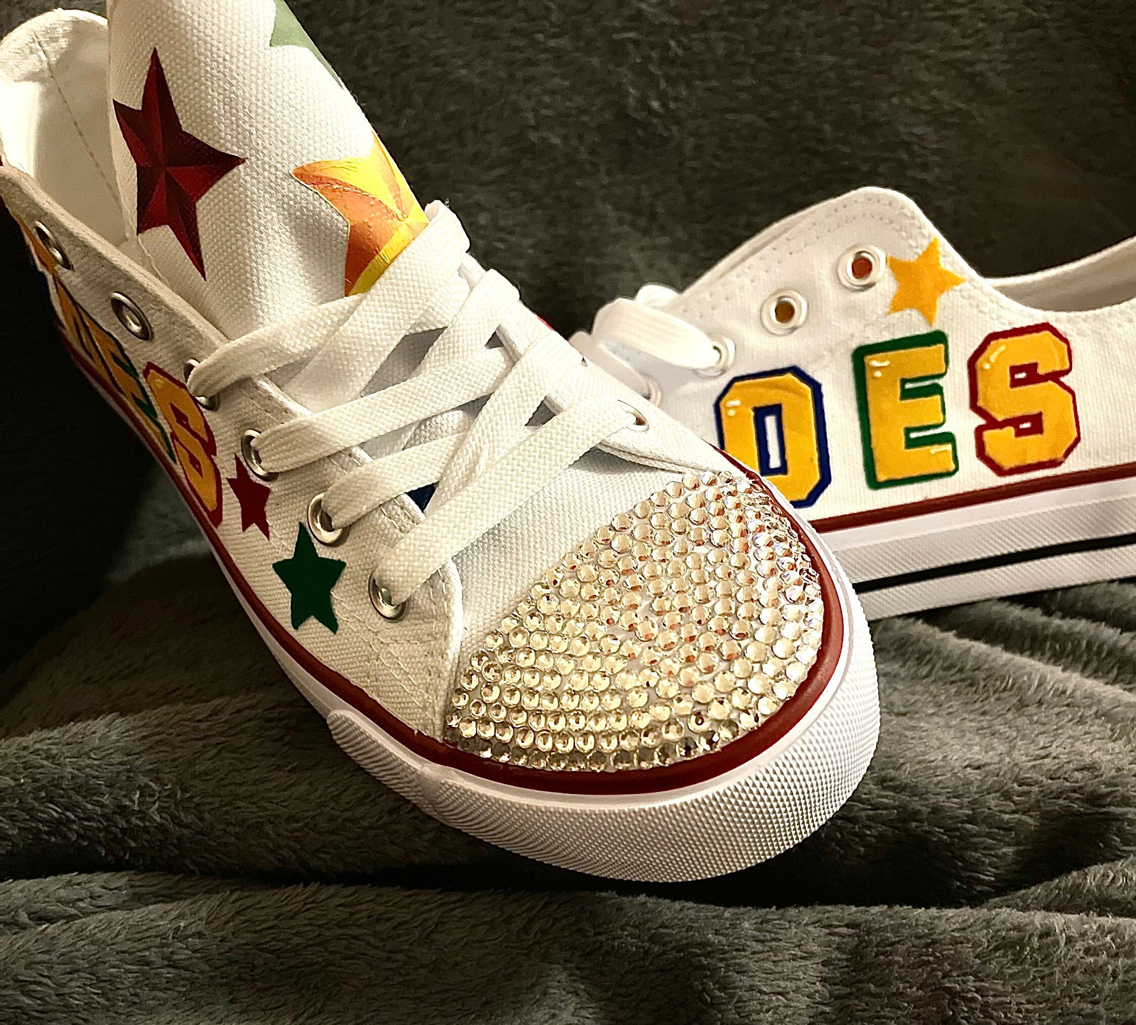 Custom Converse Style Bling Varsity OES Sneakers - Etsy