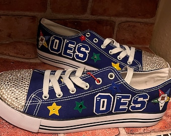 Custom Converse Style Bling Varsity OES Sneakers - Etsy