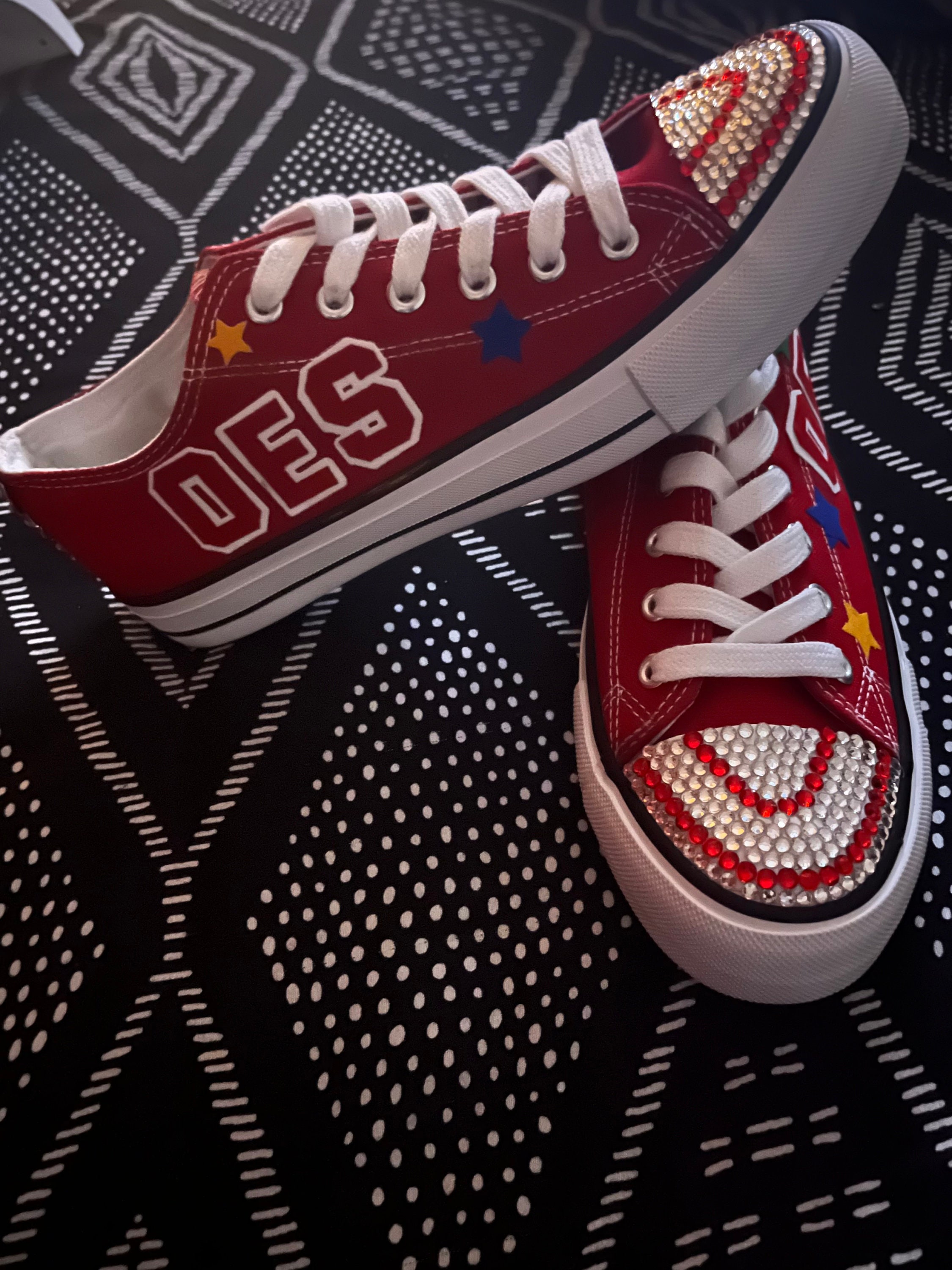 Custom Converse Style Bling Varsity OES Sneakers - Etsy