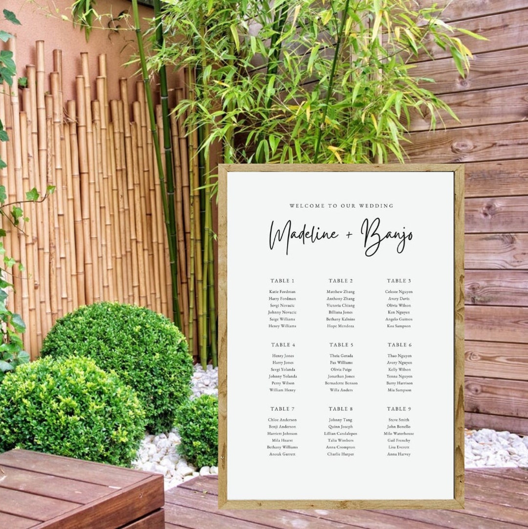 Framed Seating Chart | Parties, Weddings, Events | Personalized | - Etsy