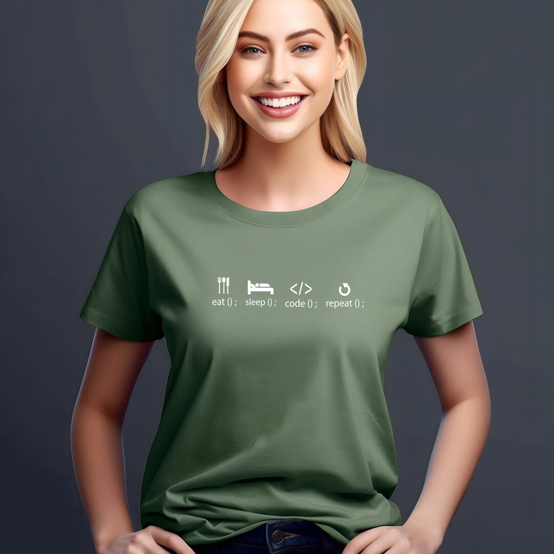 Programmer T-shirt, Eat Sleep Code Repeat, Coding Nerd Tee, Computer Geek Shirt, Computer ...