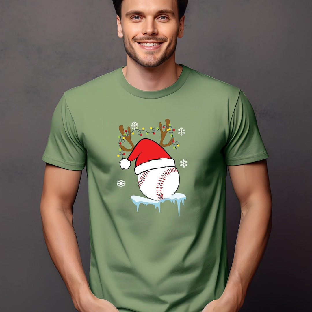 Santa Baseball Christmas Shirt, Christmas Baseball Sweatshirt, Baseball ...