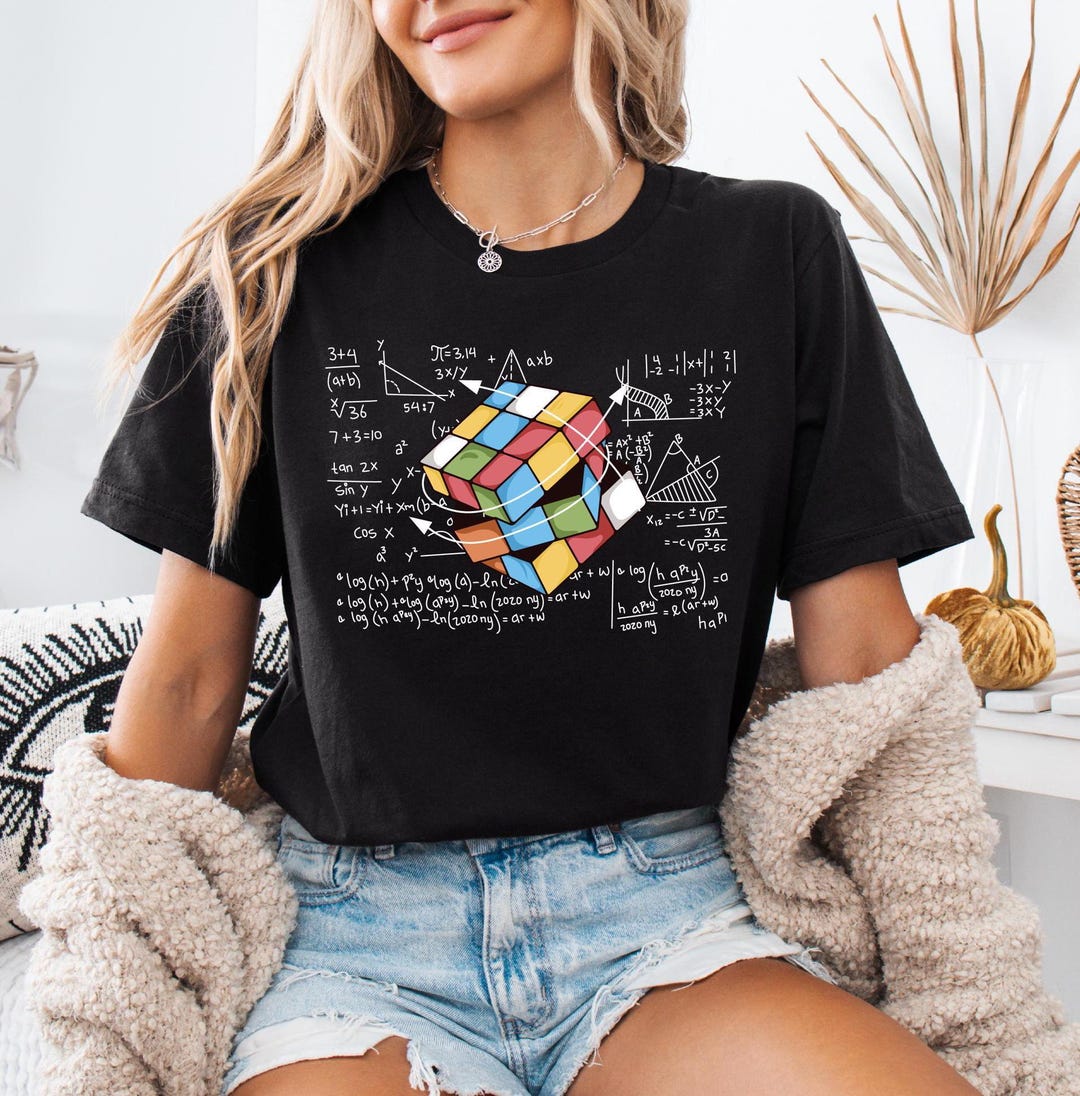 Colorful Rubik's Cube Shirt, Cube Game Math T-shirt, Rubik's Solve ...