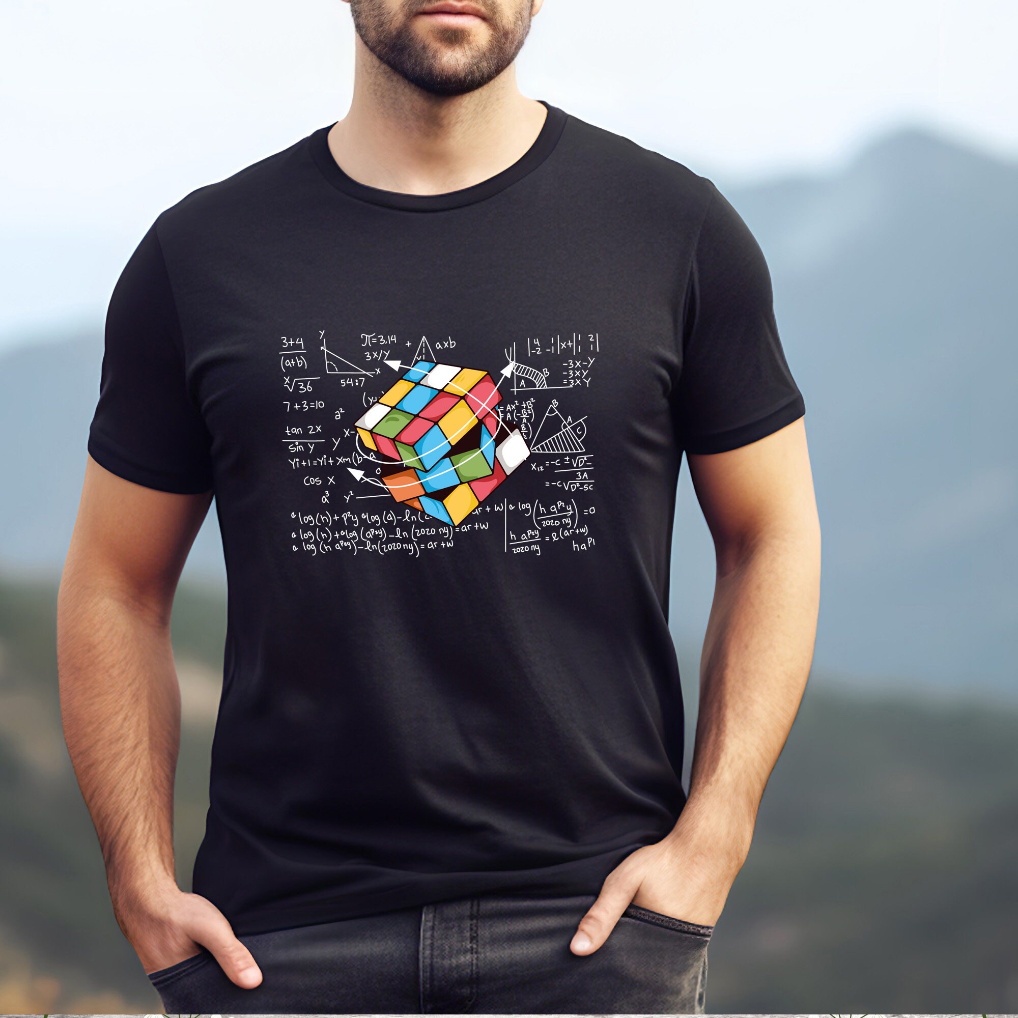 Colorful Rubik's Cube Shirt, Cube Game Math T-shirt, Rubik's Solve ...