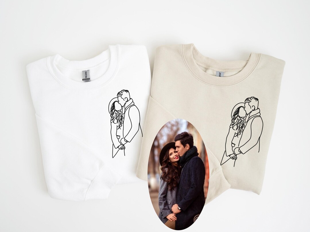 Custom Portrait Comfort Colors Shirt, Couple Line Art Tee - Etsy