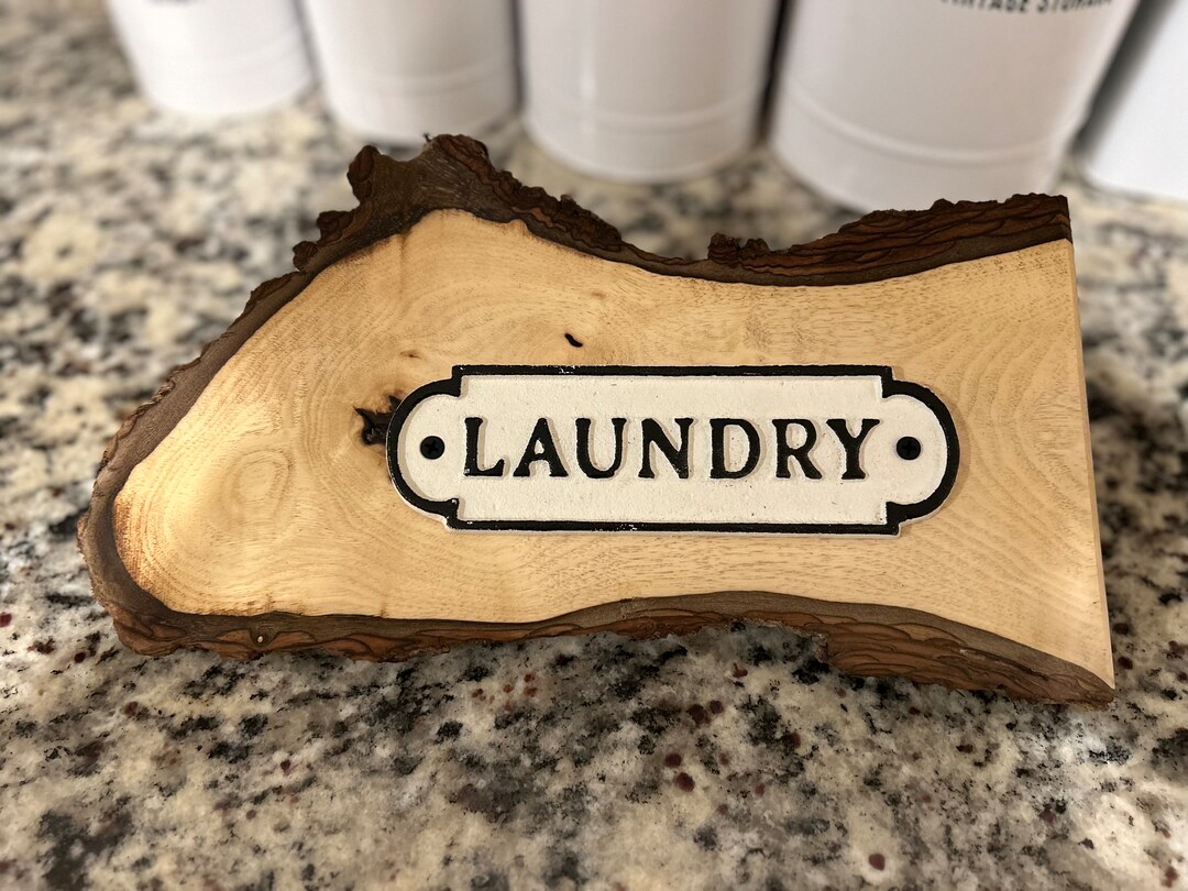 Rustic Laundry Sign on A Live Edge Black Walnut Board - Etsy