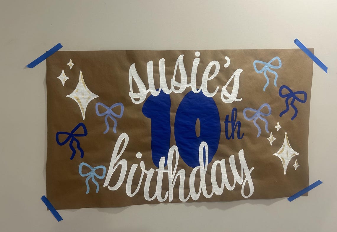 Birthday Painted Banner! | Butcher Paper Banner | Birthday Brown Paper ...