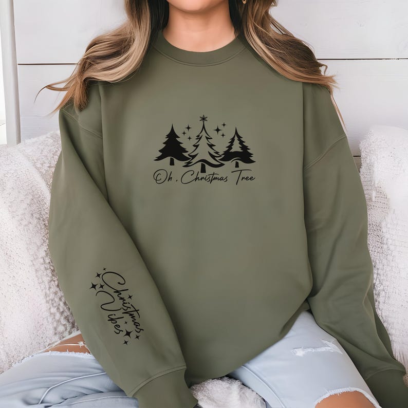 Oh, Christmas Tree Sweatshirt, Black Tree Christmas Sweater, Christmas ...