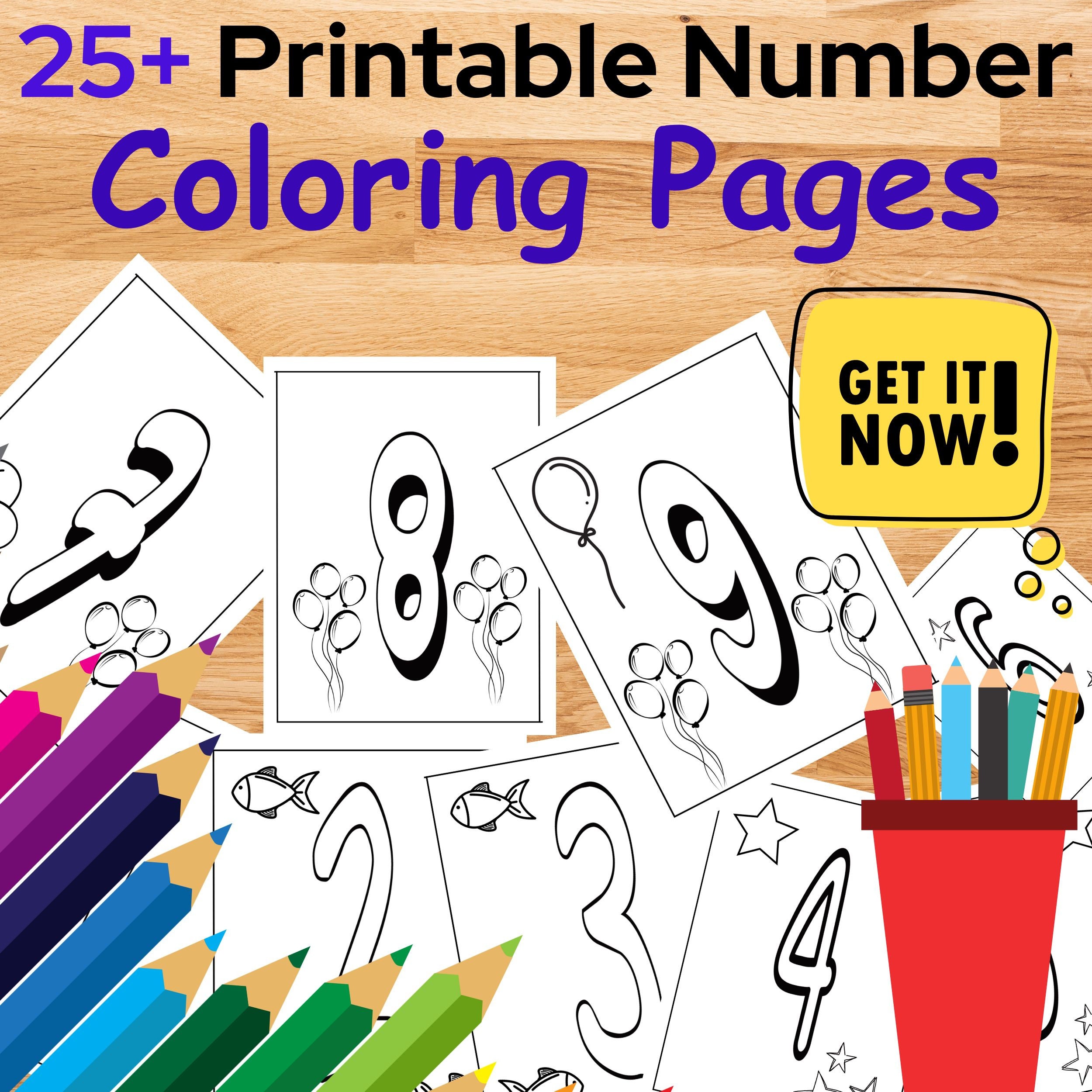 20 Plus Printable Numbers Coloring Pages for Kids Number - Etsy Australia
