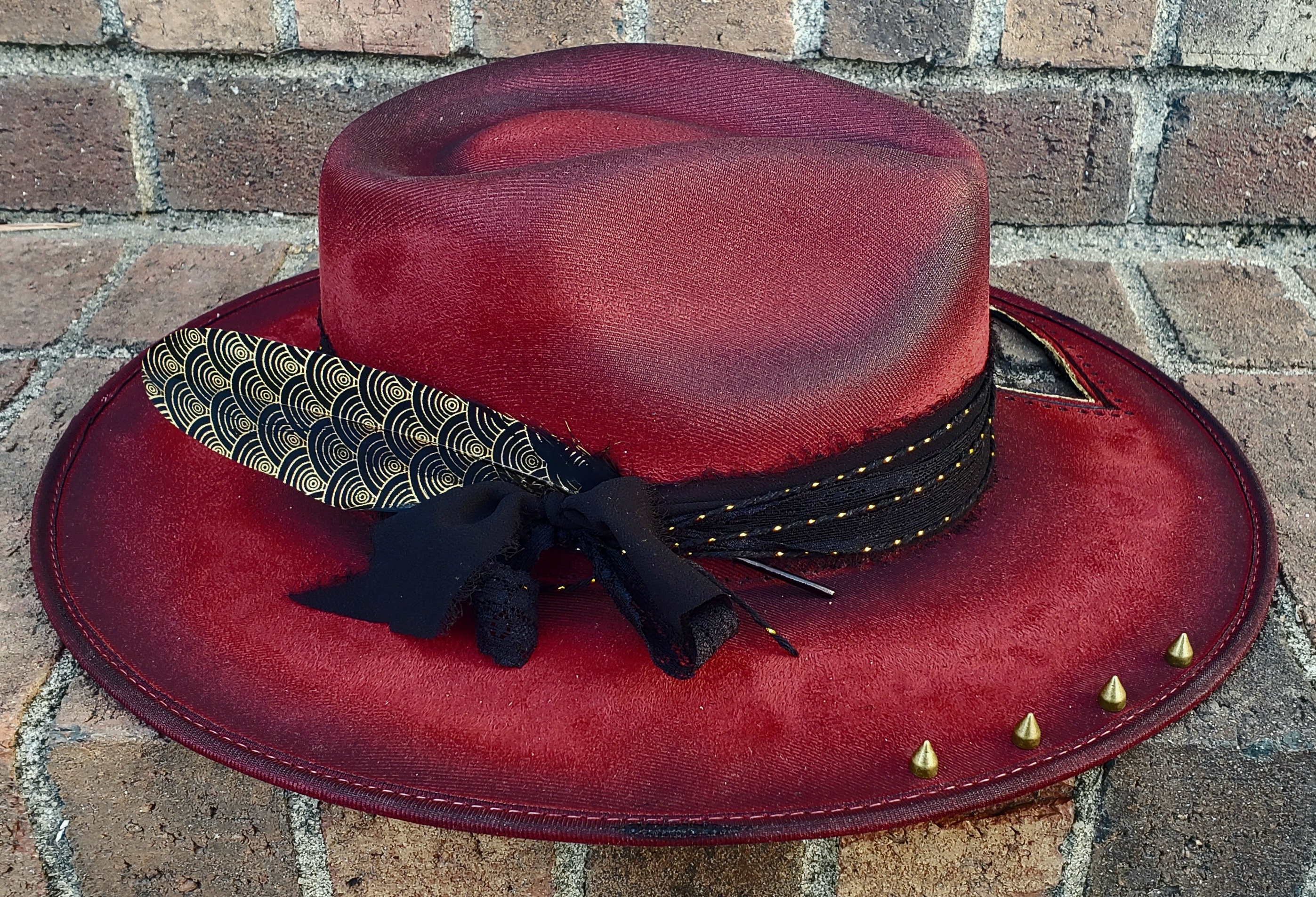 Feather Cut Out Unisex Flat Brim Hat - Etsy