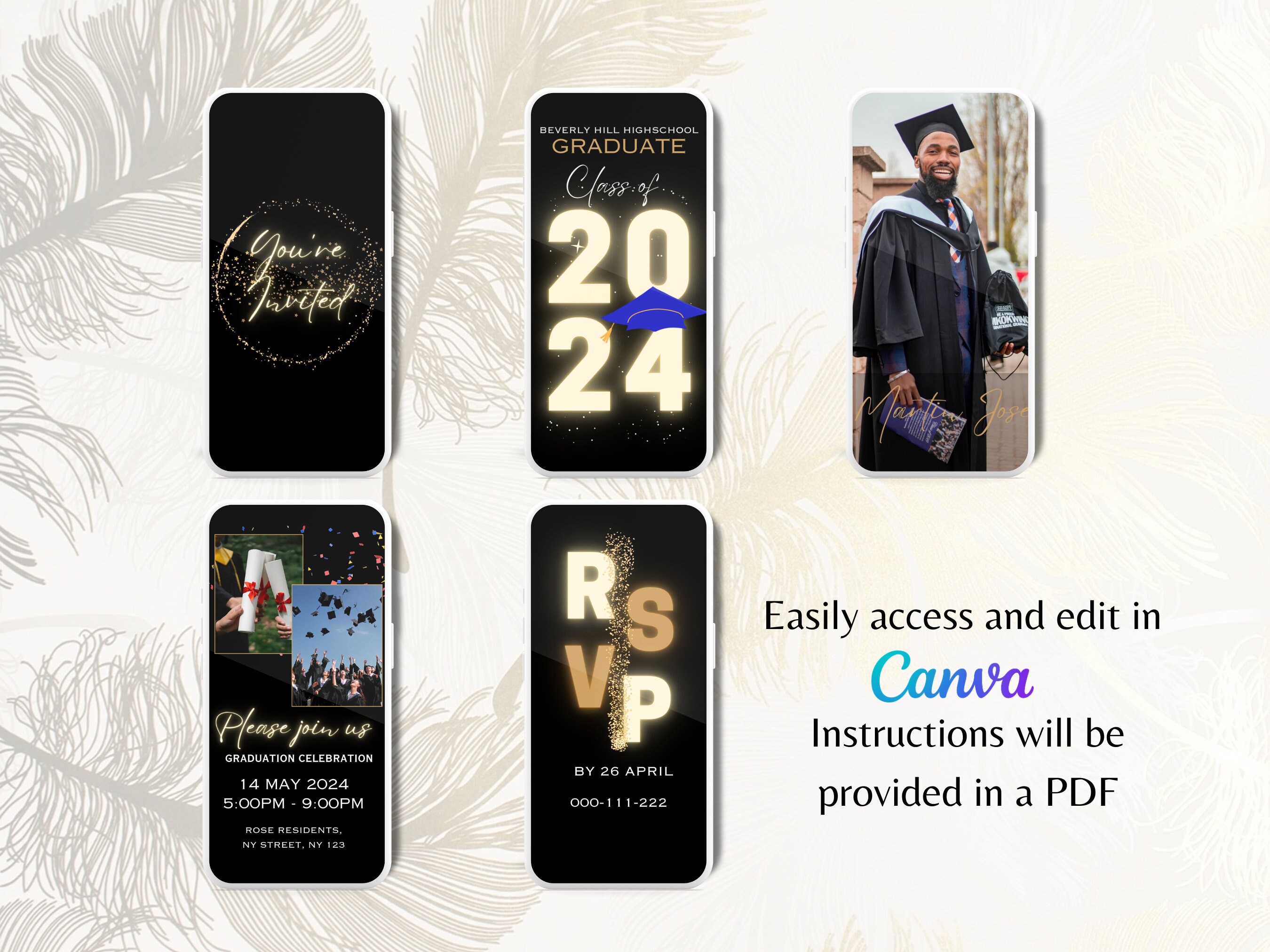 Modern Graduation Invitations Template, Graduation Party Invitation ...