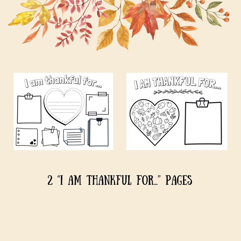Thanksgiving Activity Printable, Thanksgiving Coloring, I Am Thankful ...