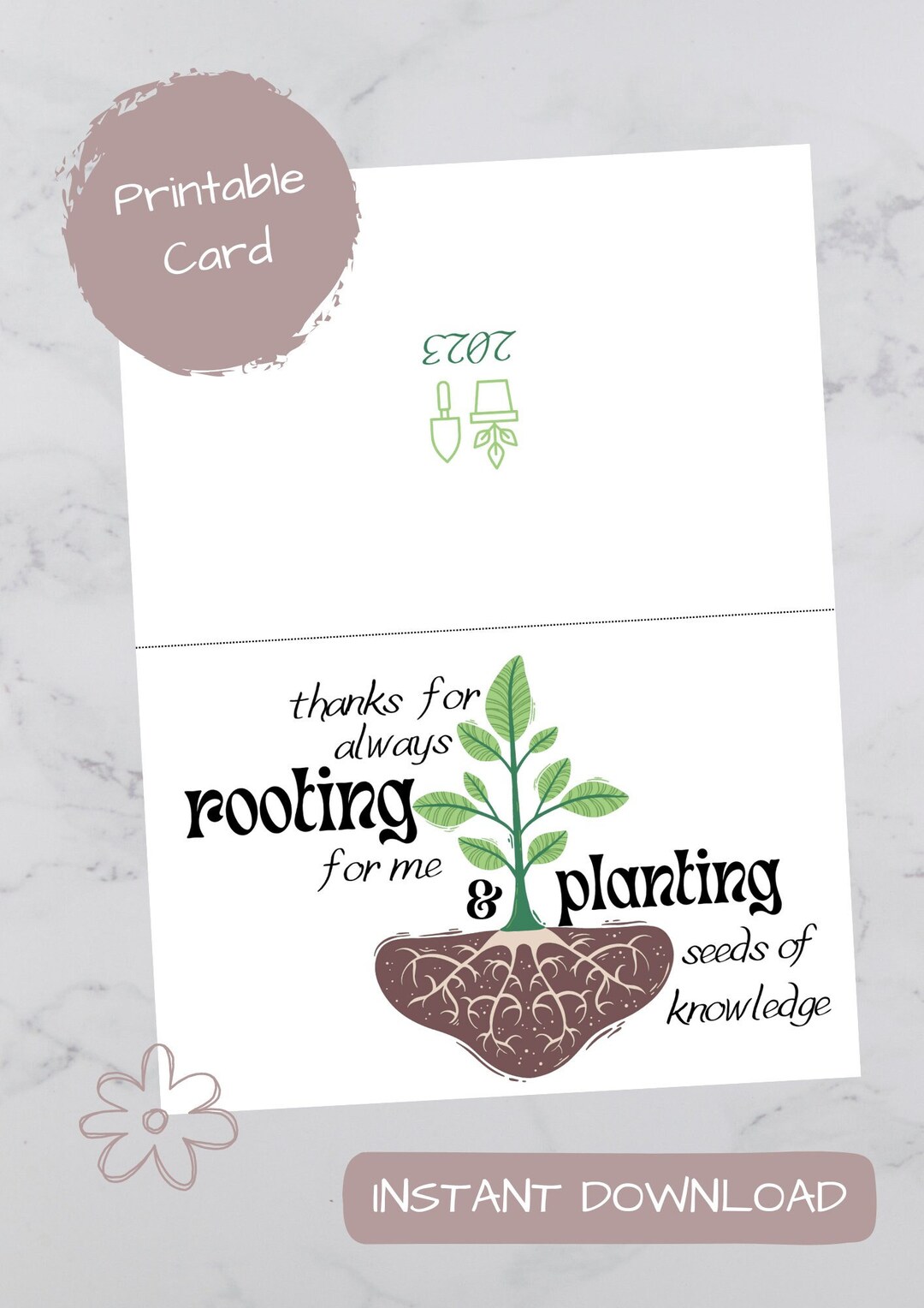 Printable Teacher Card Thank You Card End of Year Teacher - Etsy