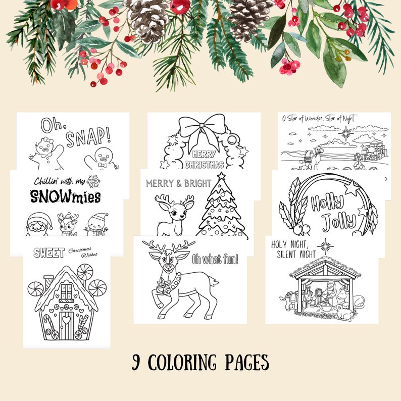Christmas Activity Pack, Printable Christmas Activities and Coloring ...