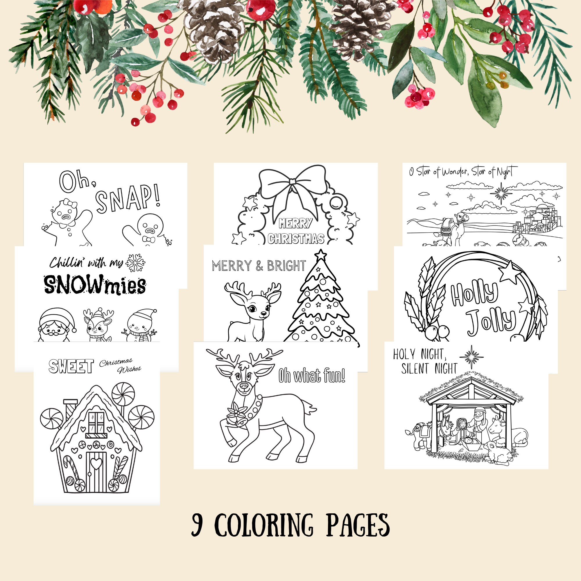 Christmas Activity Pack, Printable Christmas Activities and Coloring ...