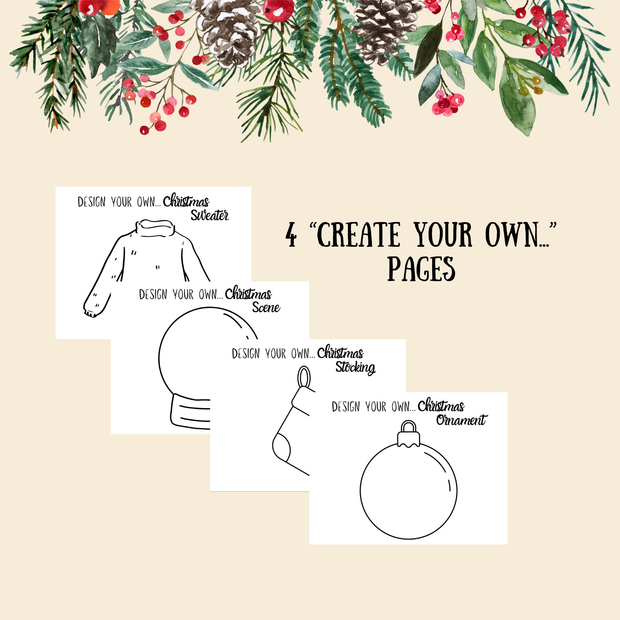 Christmas Activity Pack, Printable Christmas Activities and Coloring ...