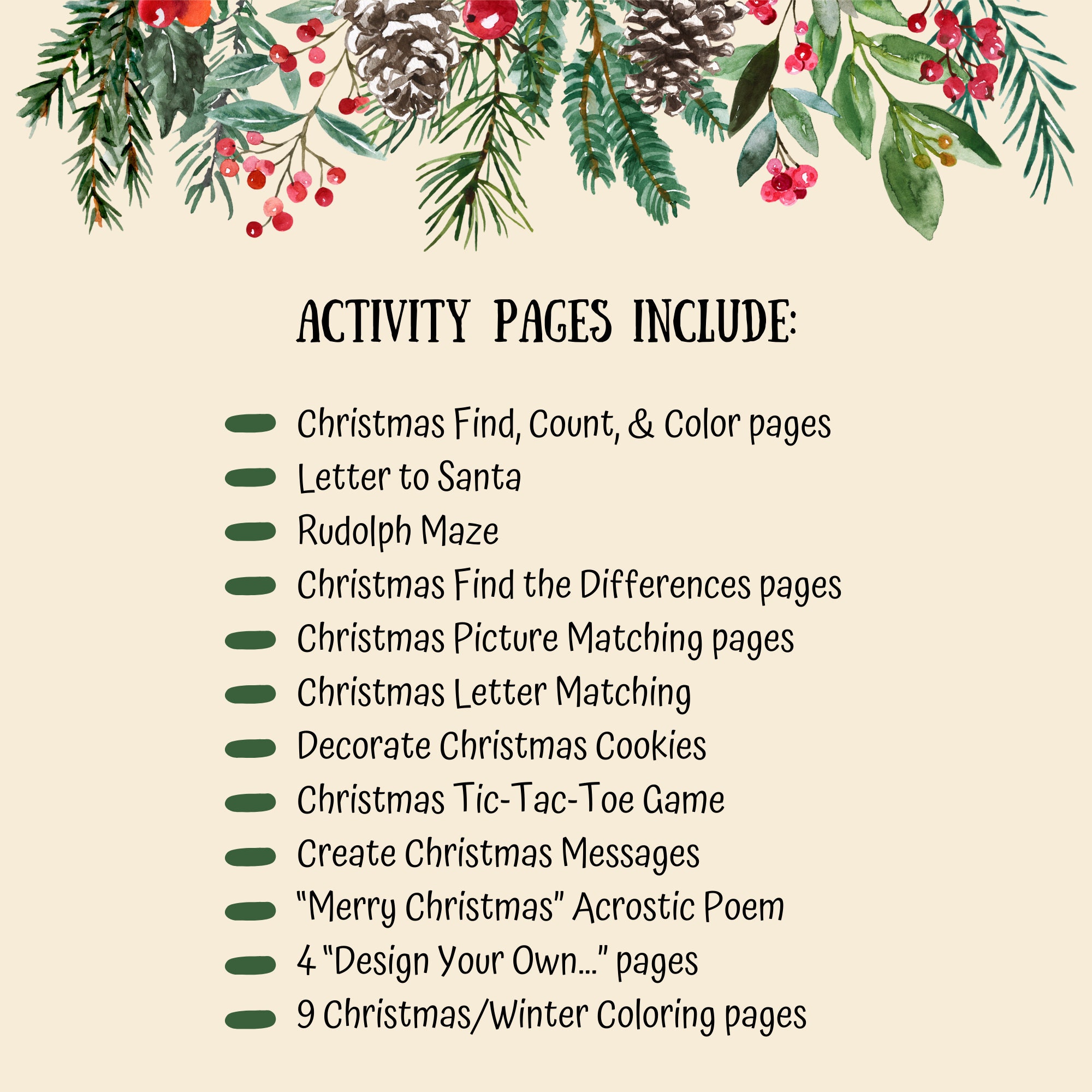 Christmas Activity Pack, Printable Christmas Activities and Coloring ...