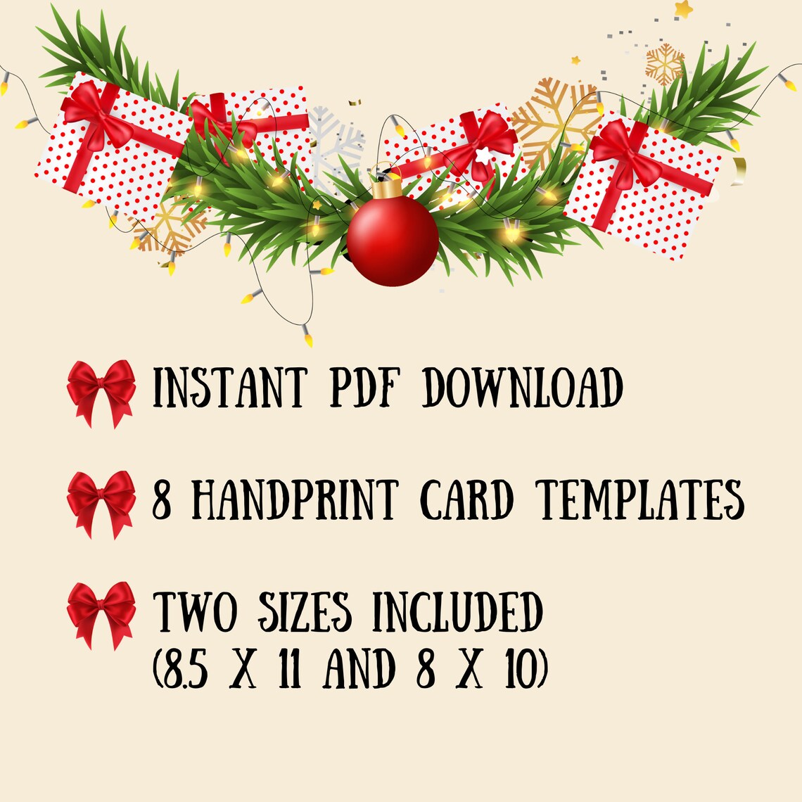 Christmas/holiday Handprint Cards for Teacher Gifts, Christmas Craft ...