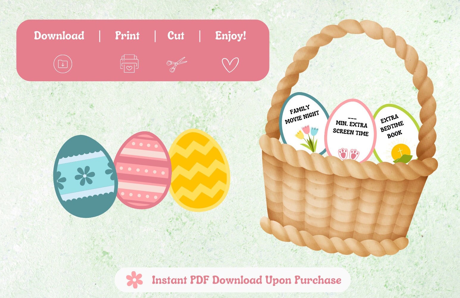 Printable Easter Egg Coupon Tokens, Instant PDF Download - Etsy