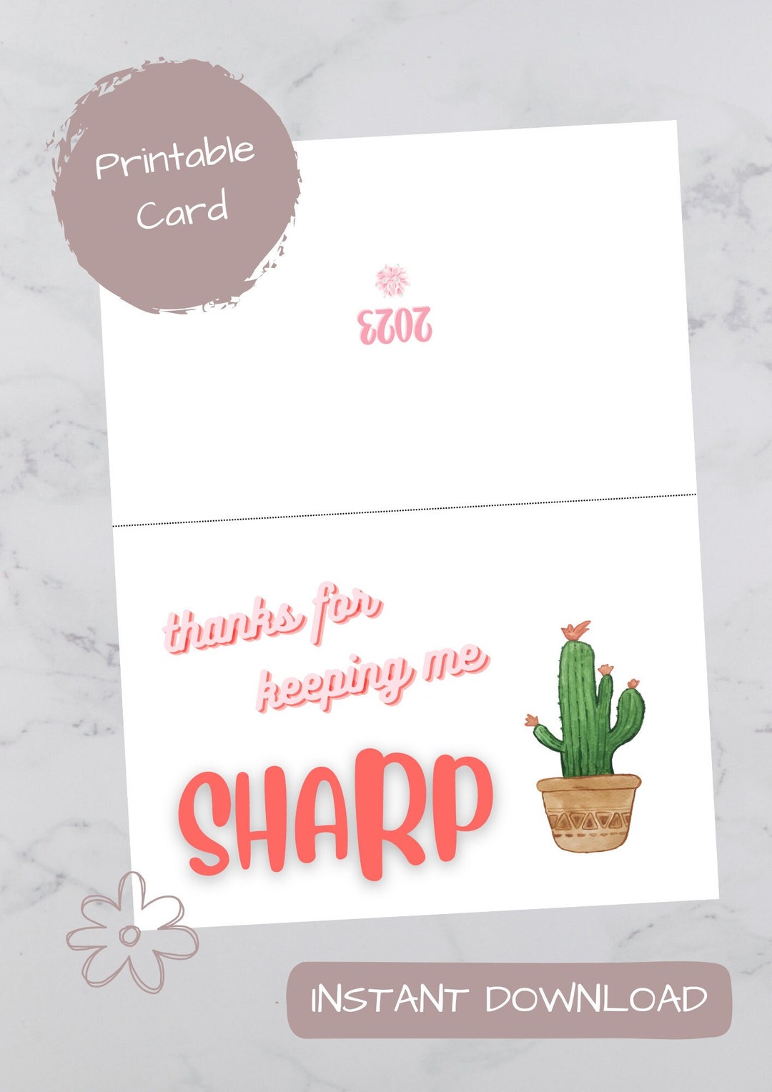 Printable Teacher Card, Thank You Card, End of Year Teacher Card ...
