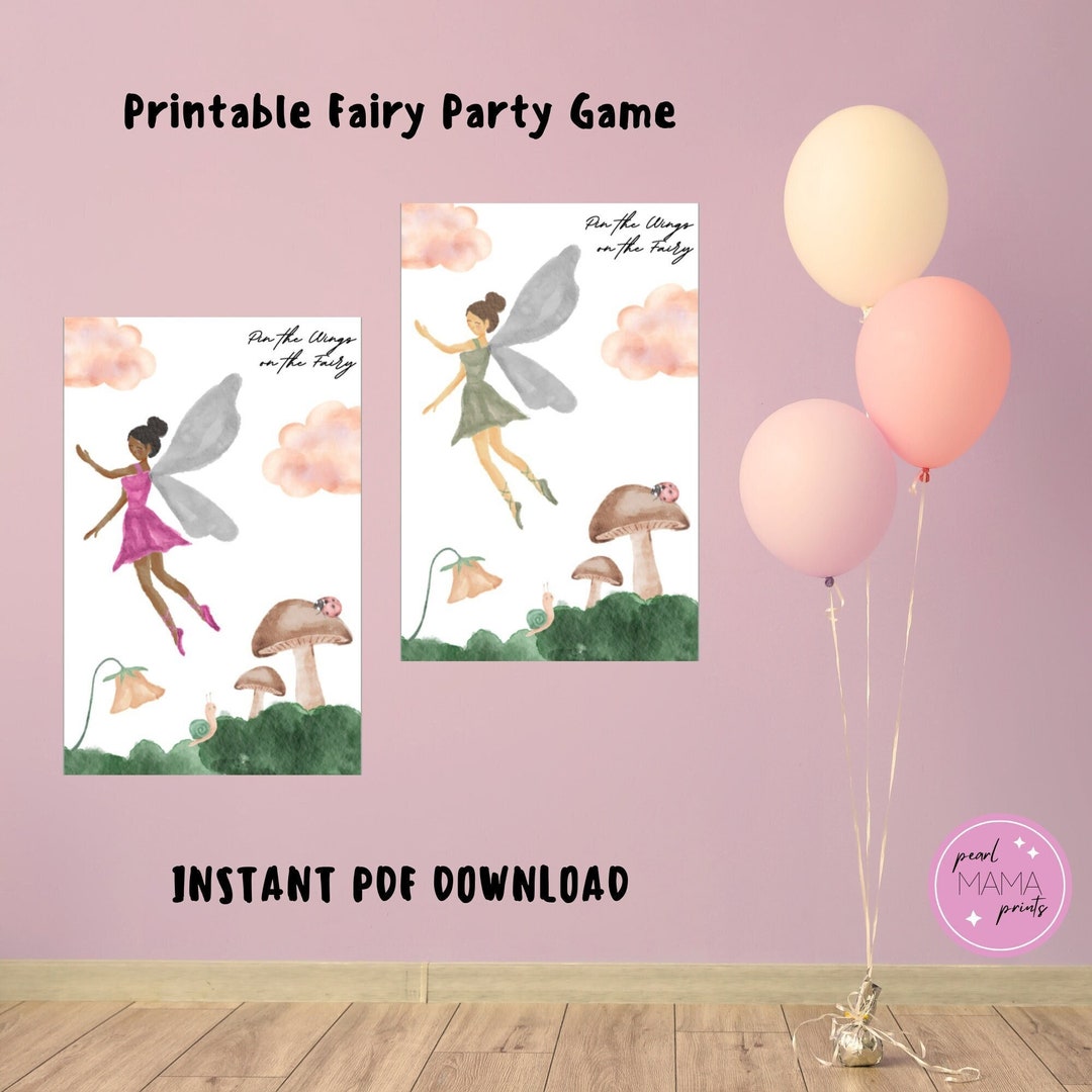 Fairy Party Game, Pin the Wings on the Fairy, "pin the Tail on the ...