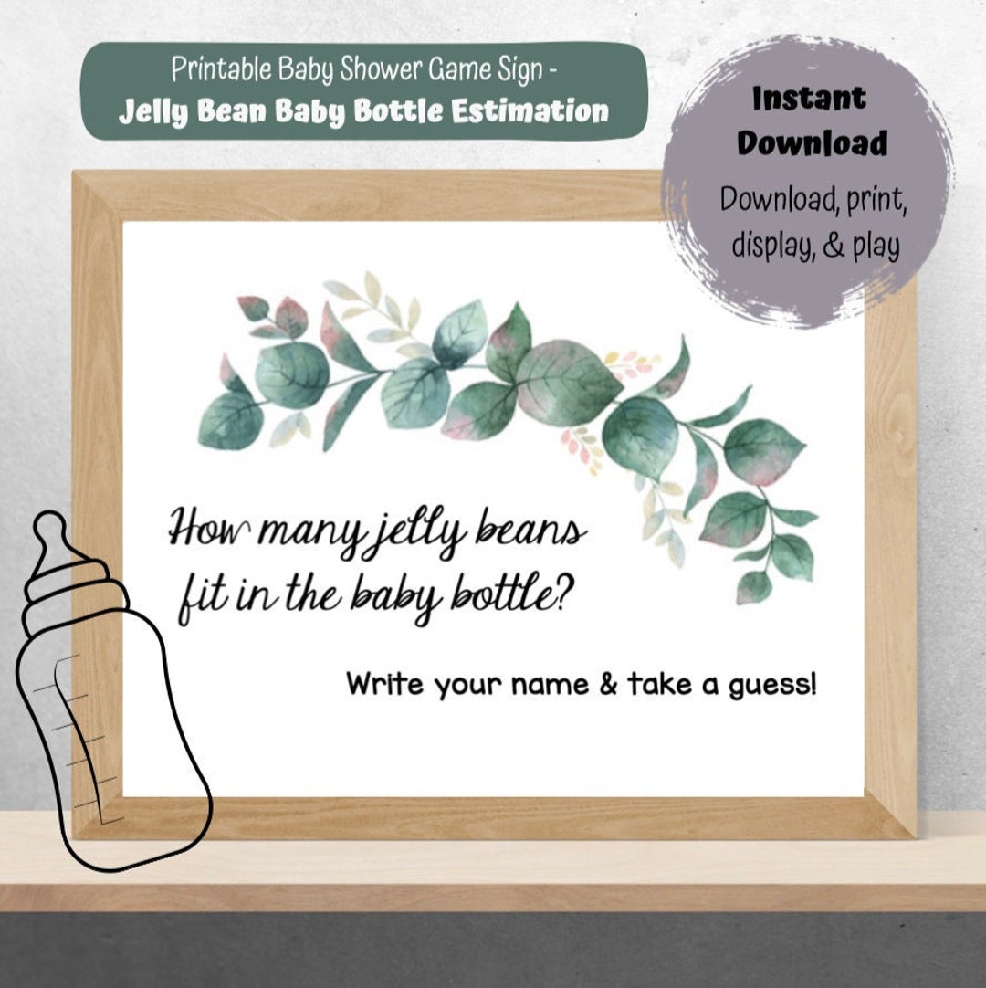Baby Shower Game, Baby Bottle Guessing Game, Jelly Bean Estimation Game ...