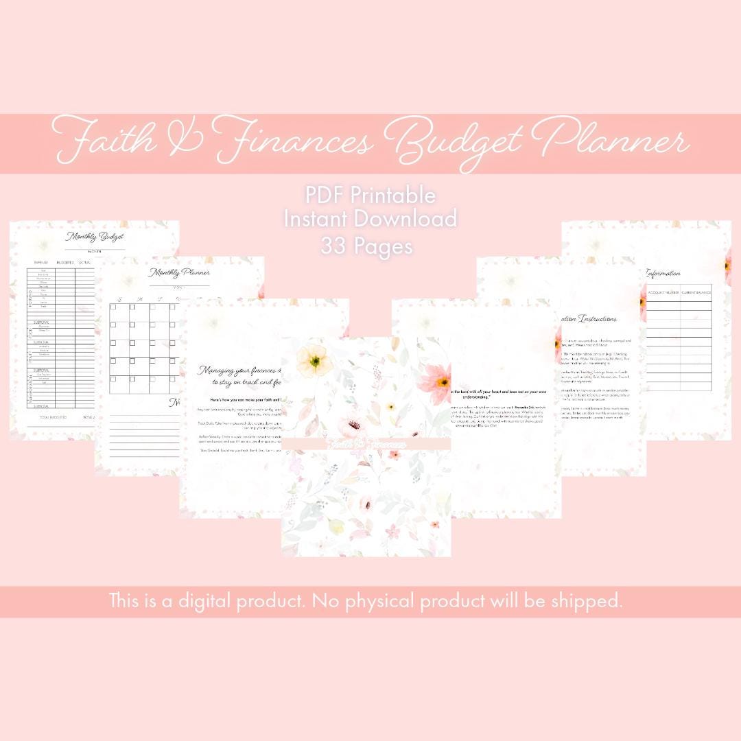 Faith & Finances Printable Planner | Christian Budget Planner | Monthly ...
