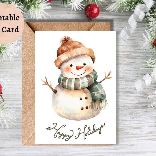 Snowman Card - Etsy