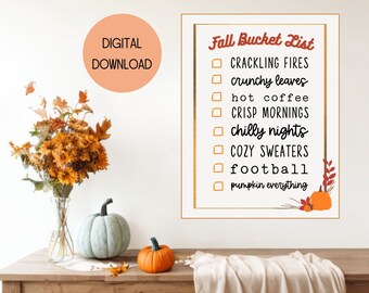 Printable Fall Bucket List - Etsy
