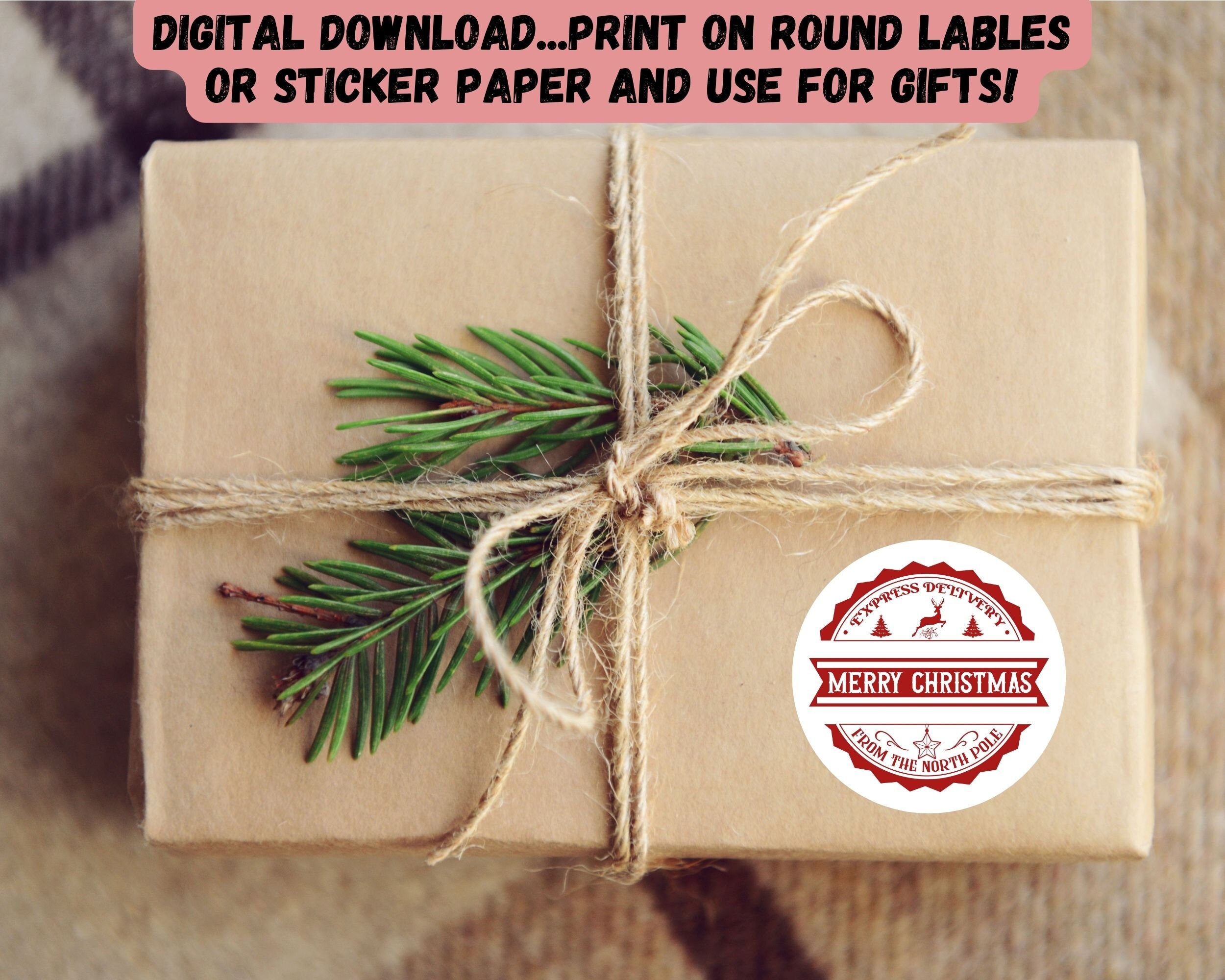 Printable Christmas Gift Tag | Gift Label | 3" Gift Label | Printable ...