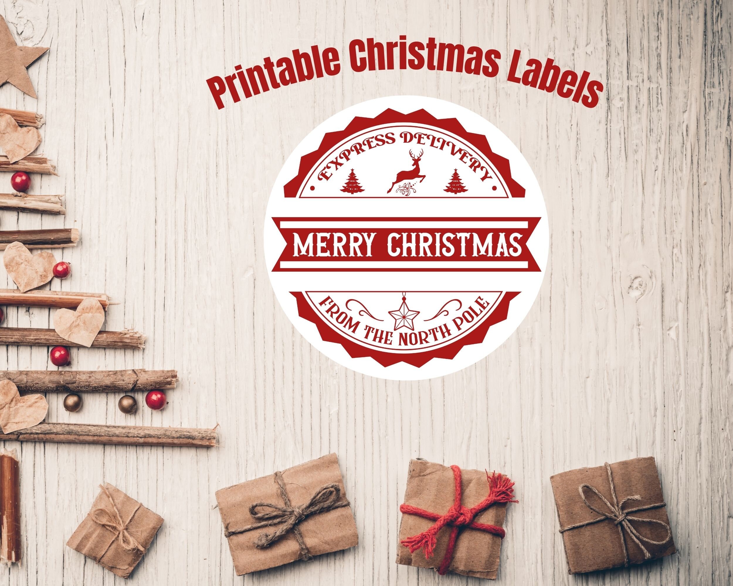 Printable Christmas Gift Tag | Gift Label | 3" Gift Label | Printable ...