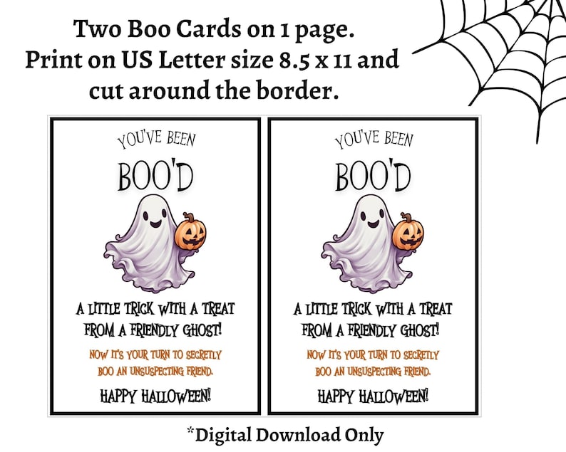 You've Been Boo'd Card, I’ve Been Boo’d Sign, Boo Your Friends ...