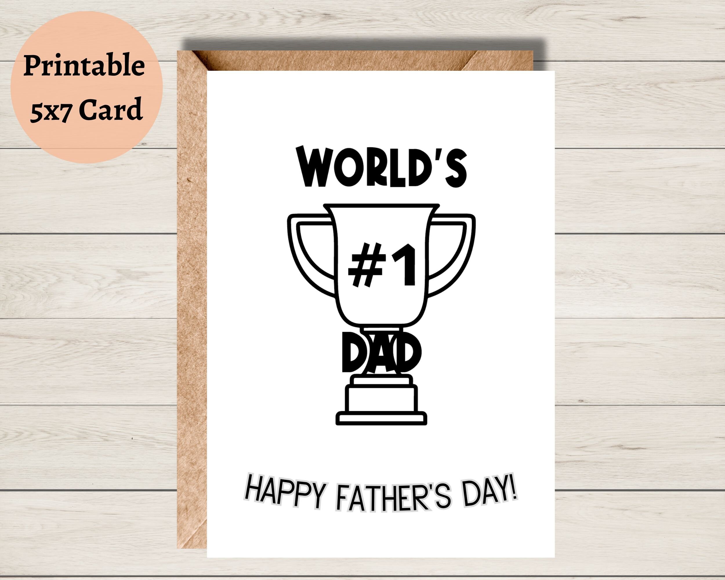 Happy Father's Day Card/world's #1 Father/printable Card/instant ...