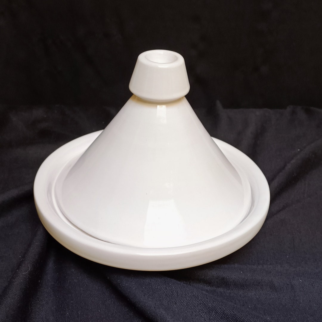 White Moroccan Ceramic Tagine - Salty Crafts, Morocco - Ideal for ...