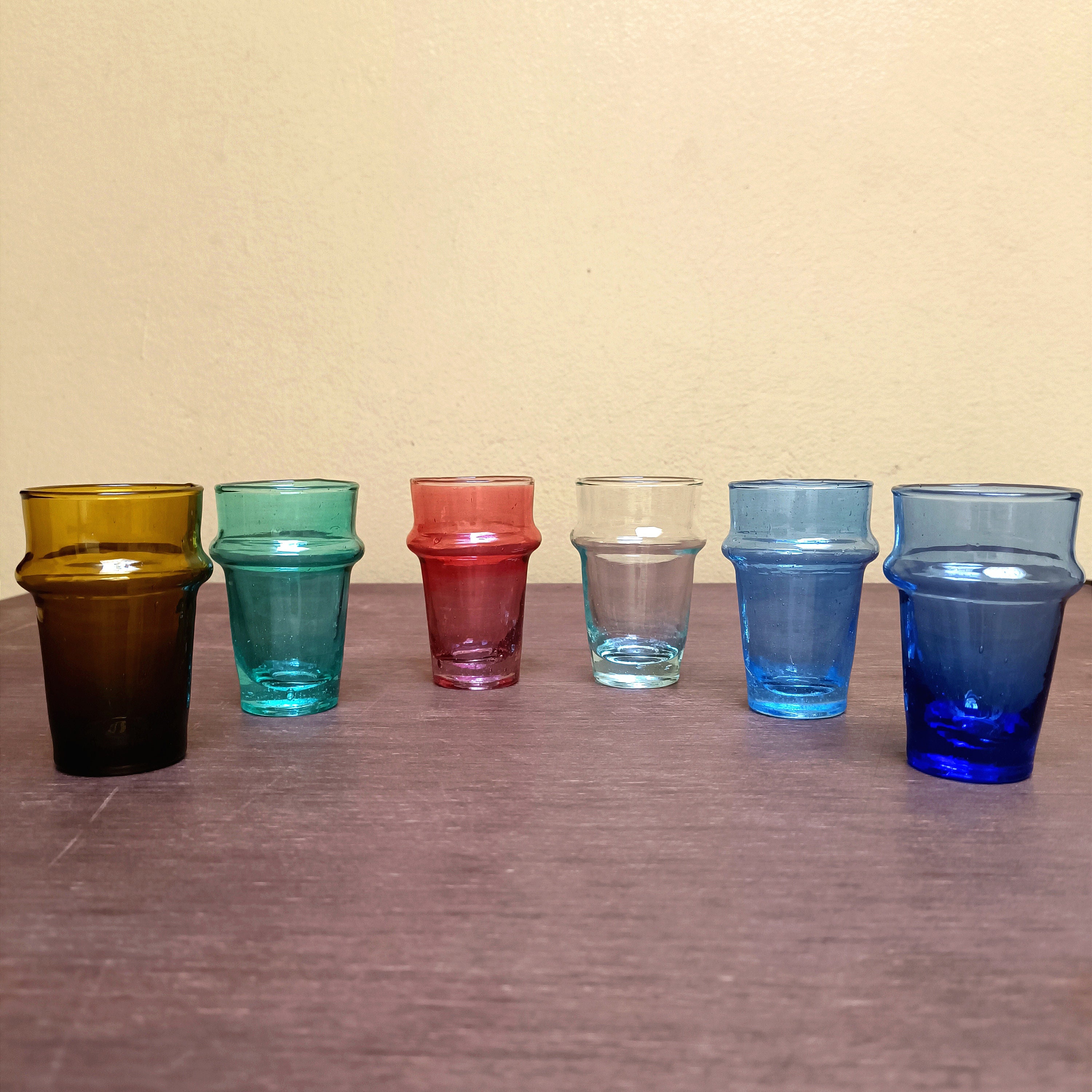 Set of 6 Colorful Moroccan Beldi Glasses for Serving Tea - Etsy