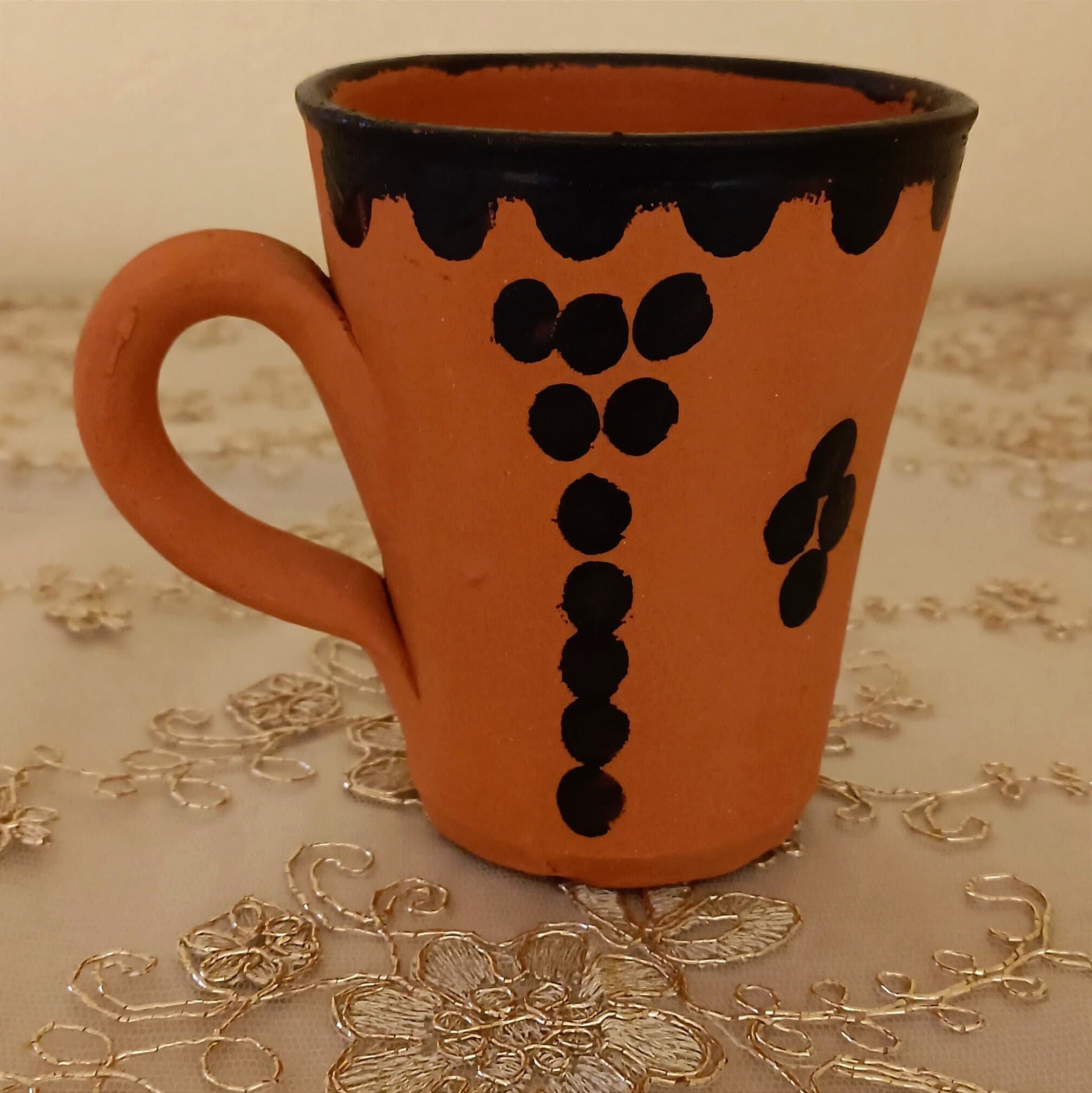 Large Amazigh Mug in Red Clay From Moroccan Handcrafted Pottery ...