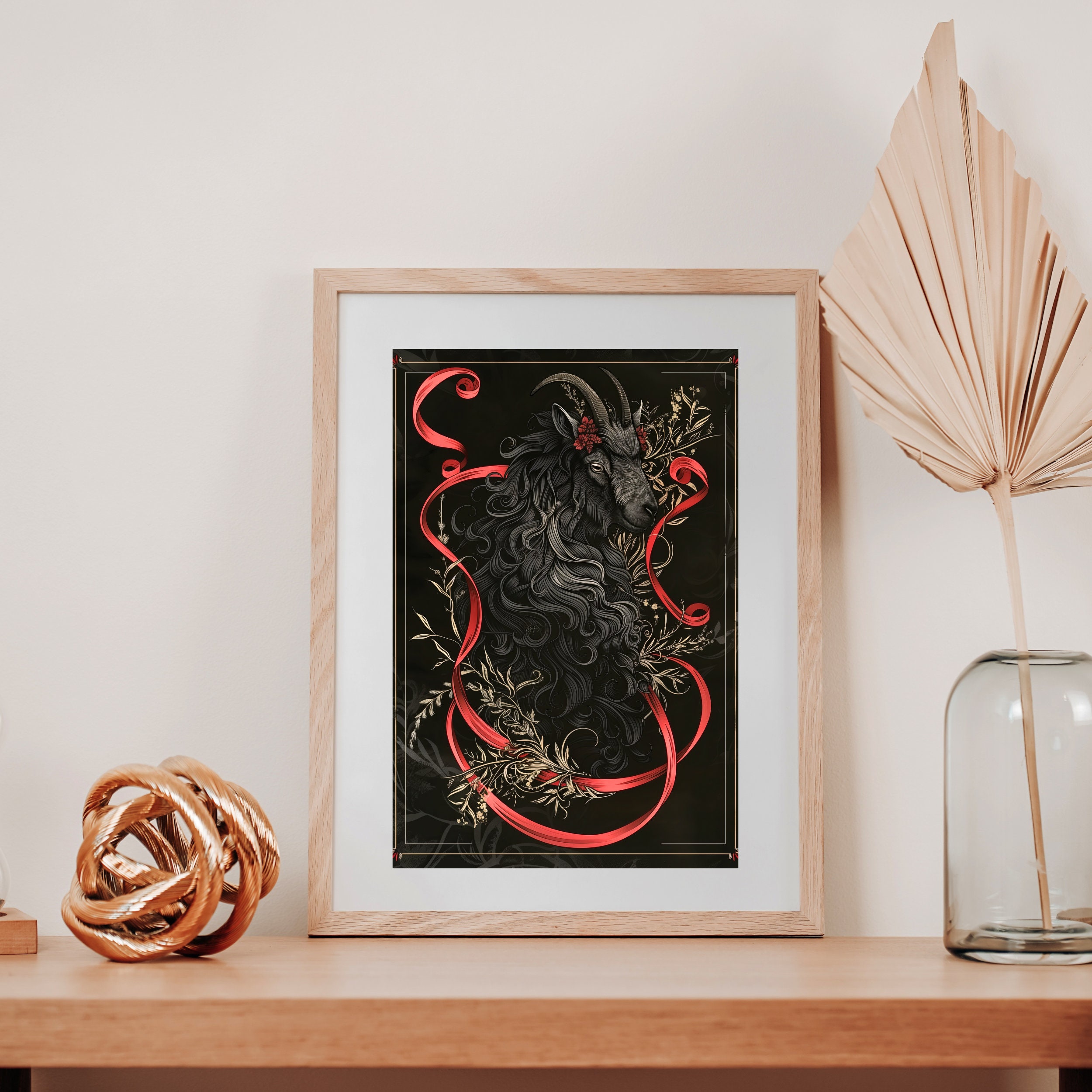 Black Phillip Goat the Witch Wall Art Print, Dark Moody Spooky Gothic ...