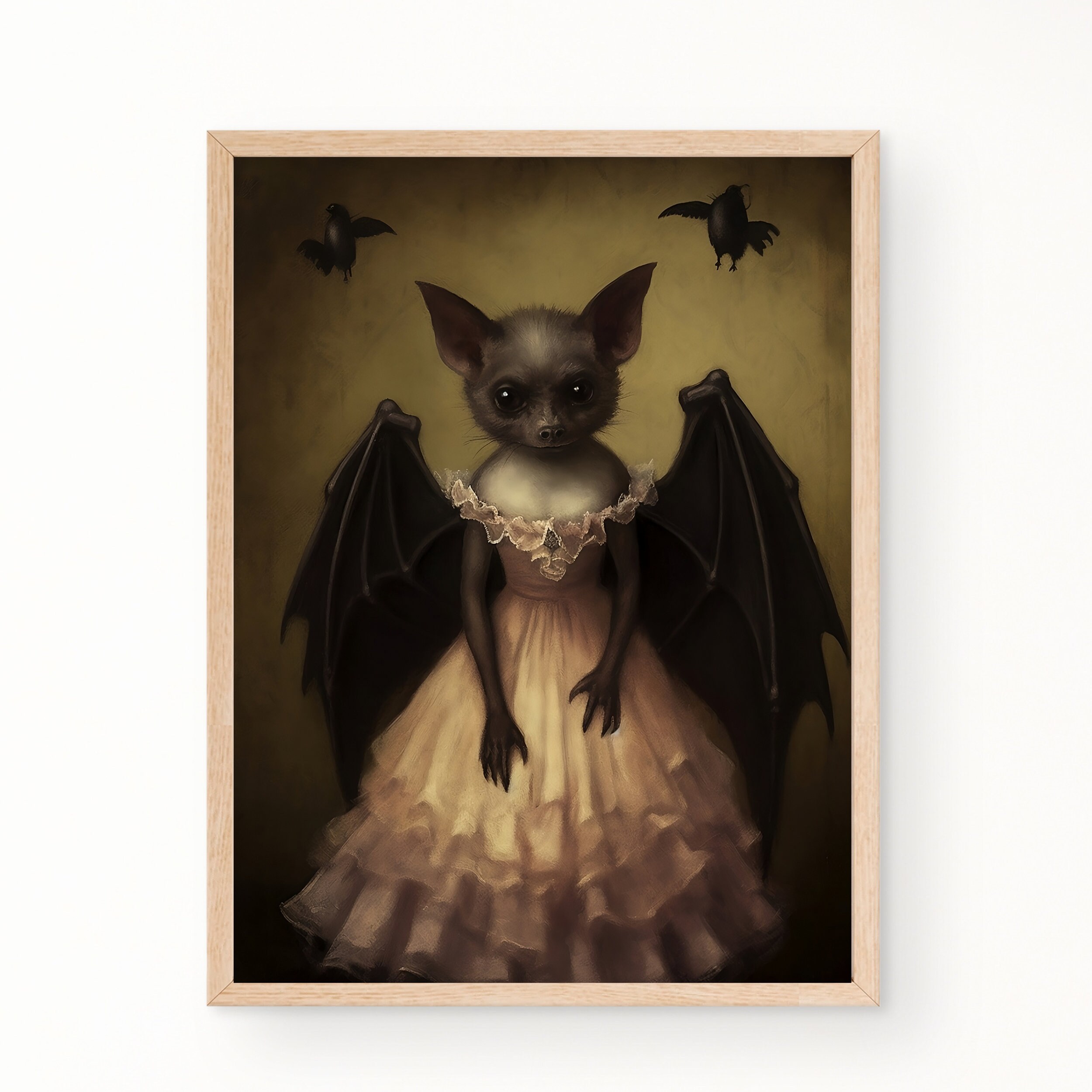 Gothic Bat in Dress, Art Print, Vintage Poster, Art Poster Print, Home ...