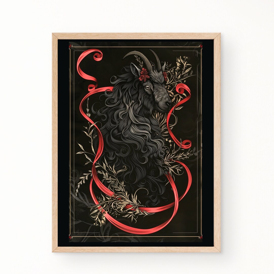 Black Phillip Goat the Witch Wall Art Print, Dark Moody Spooky Gothic ...