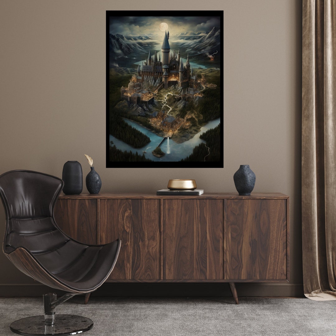 Magical School Map for Wizards and Witches, Wizarding Decor, Wizarding ...