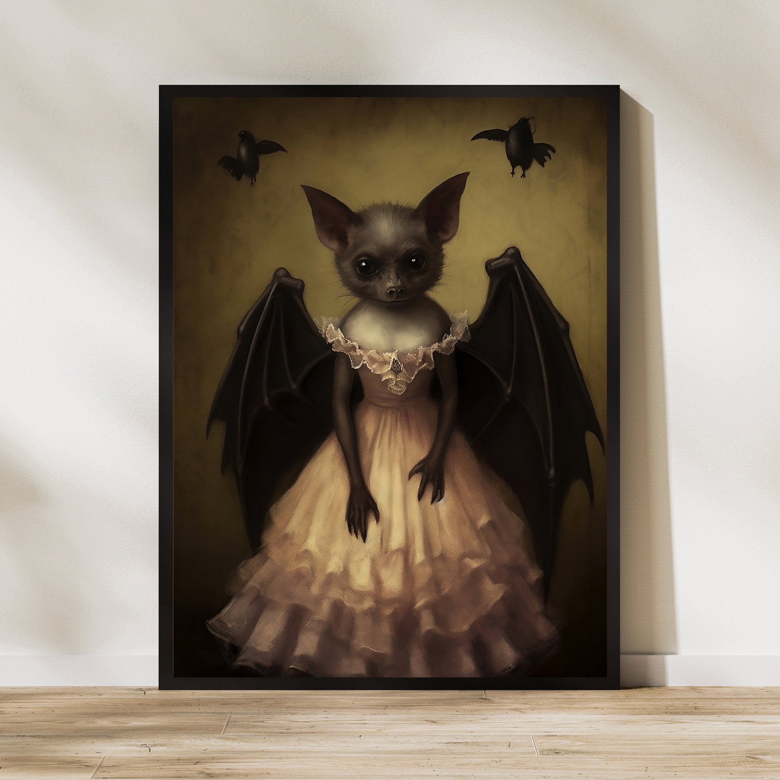 Gothic Bat in Dress, Art Print, Vintage Poster, Art Poster Print, Home ...
