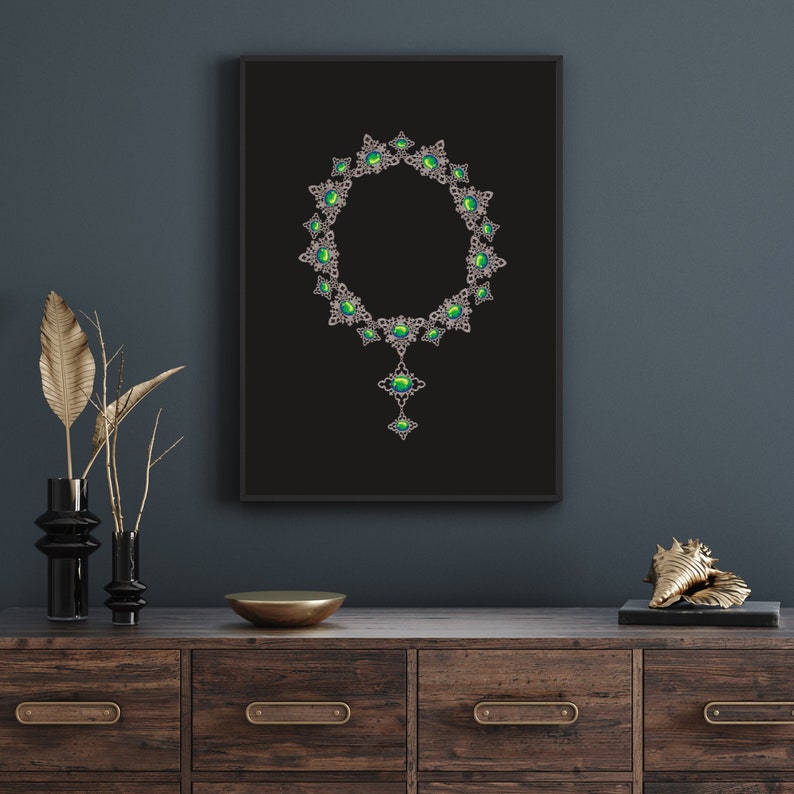 Magical Cursed Necklace Illustration Art Print for Wizards and Witches ...