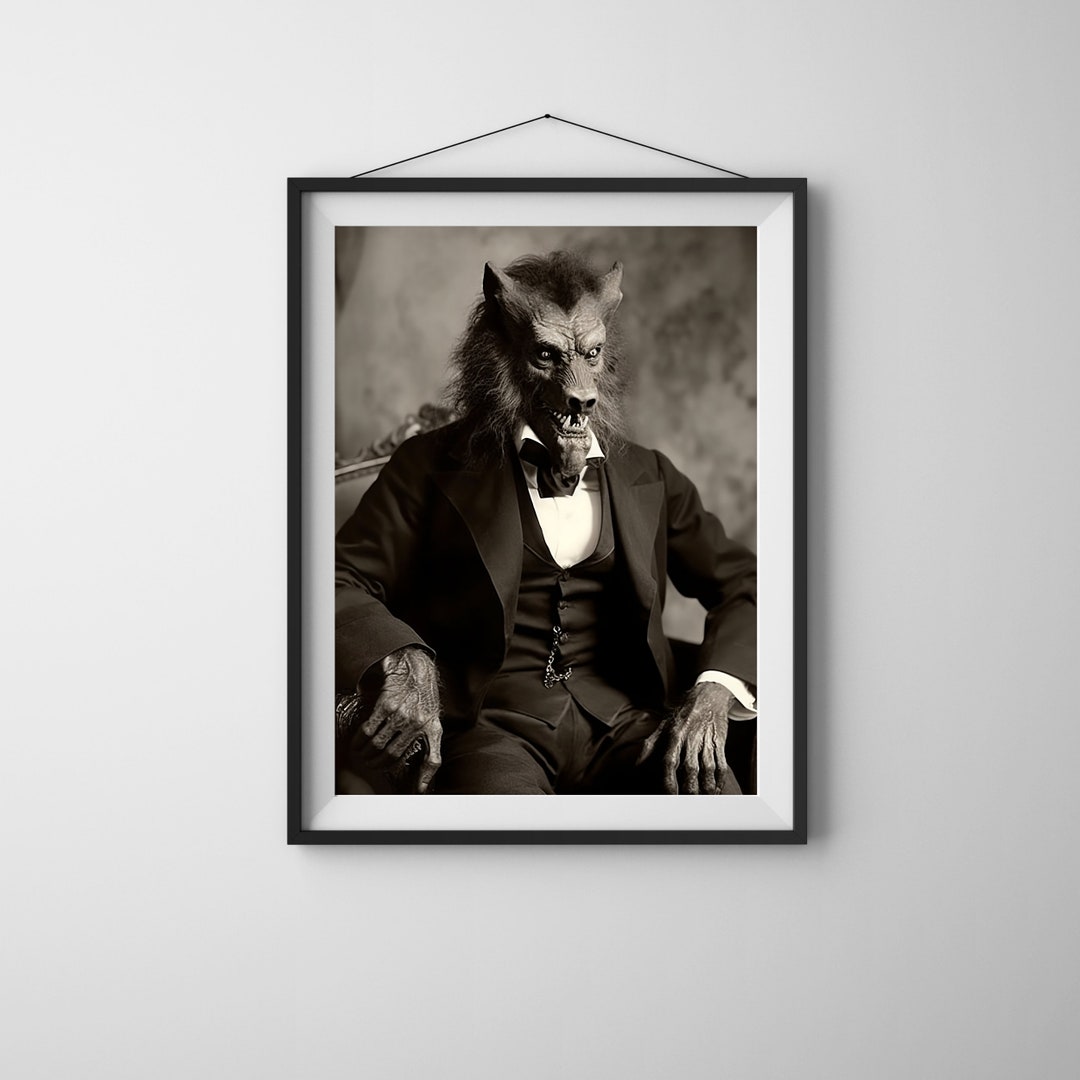 Werewolf Portrait Antique Photo, Art Print, Vintage Poster, Home Decor ...