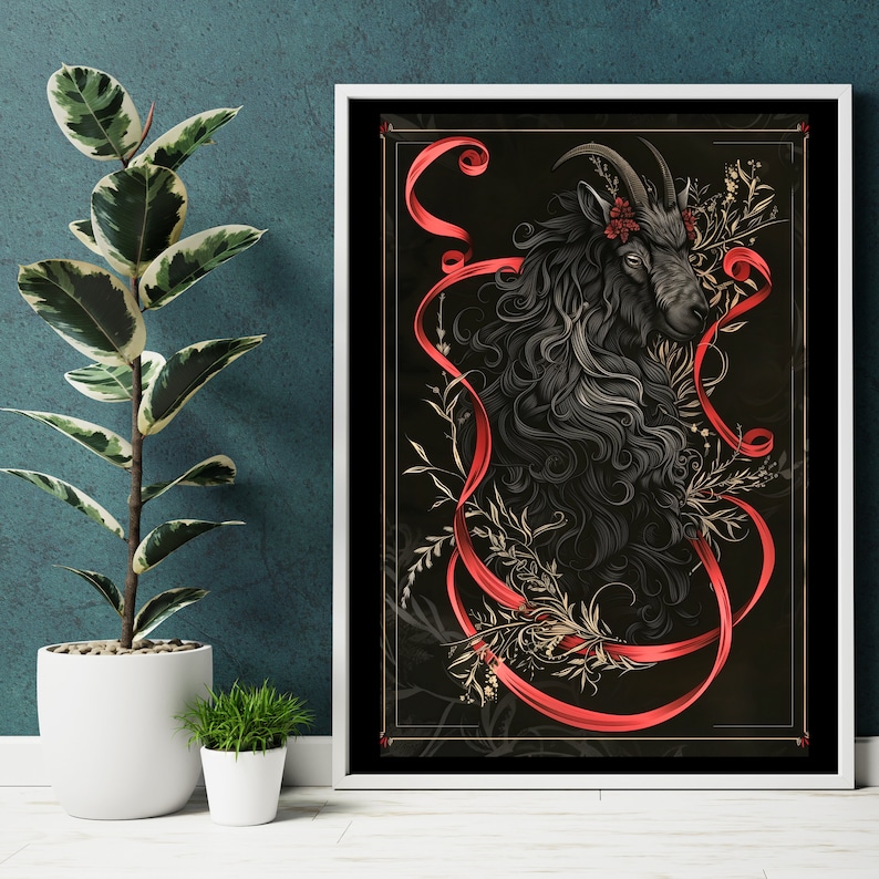 Black Phillip Goat the Witch Wall Art Print, Dark Moody Spooky Gothic ...