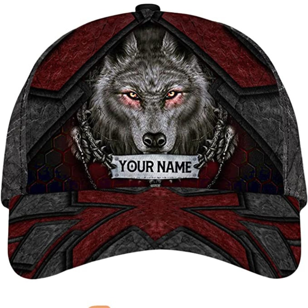 Personalized Wolf Baseball Cap Custom Adjustable 3D Printed - Etsy