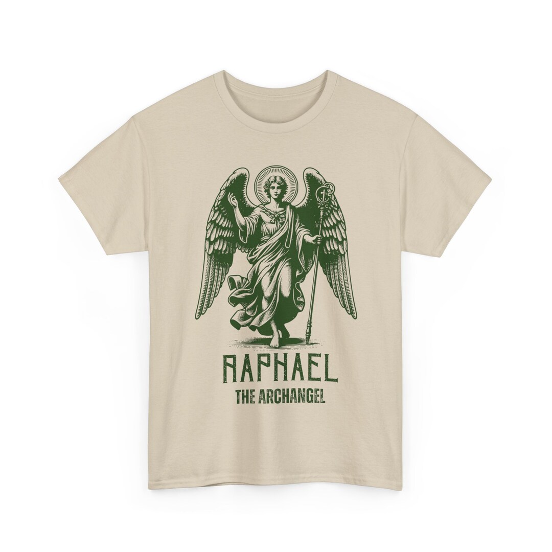 Saint Raphael Archangel T-shirt: Catholic Men's Cotton Tee - Etsy