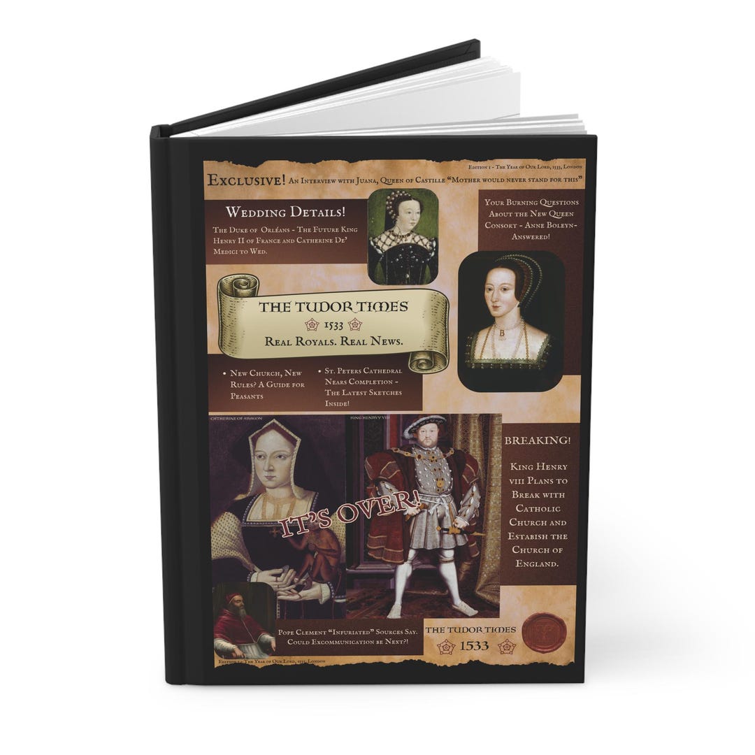The Tudor Times - A Tudor History Tabloid - Hard Backed Journal - Etsy