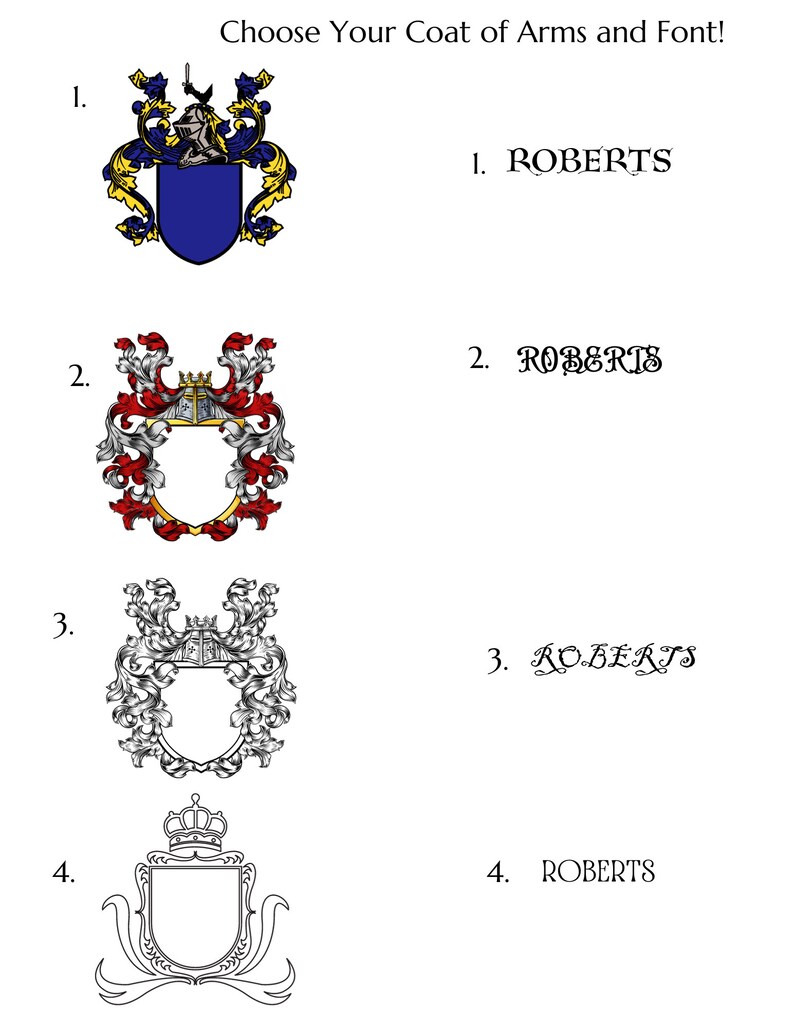 Custom Coat of Arms, Unique Family Crest, Personalized for You, Wedding ...