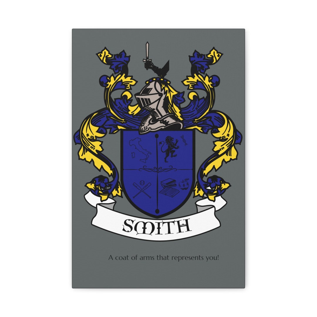 Custom Coat of Arms, Personalized Family Crest, Canvas Wall Art ...